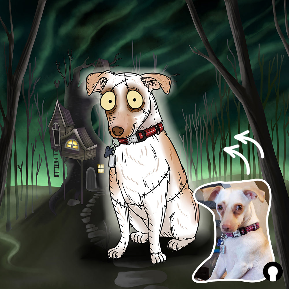 Custom spooky style pet Nightmare Portrait - Grove Street Art