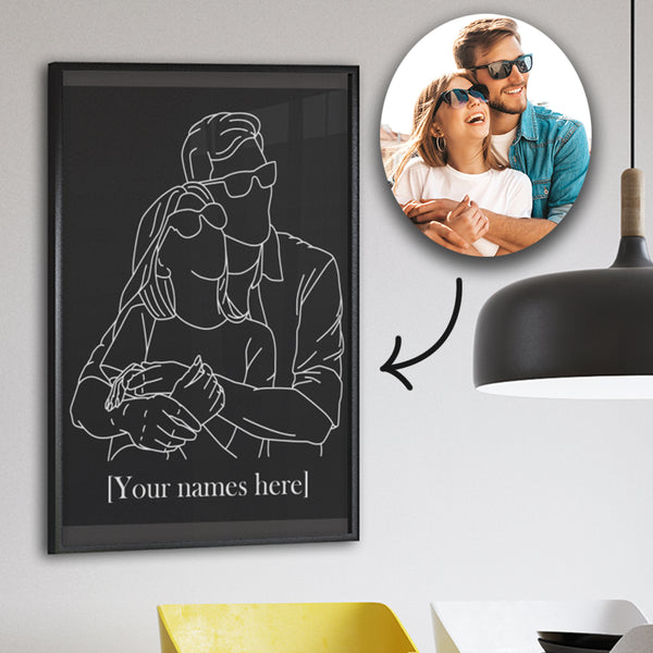 Line Art Portrait | Custom Line Art | Unframed Poster - Grove Street Art