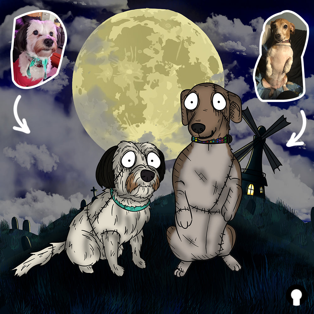 Custom spooky style pet Nightmare Portrait - Grove Street Art