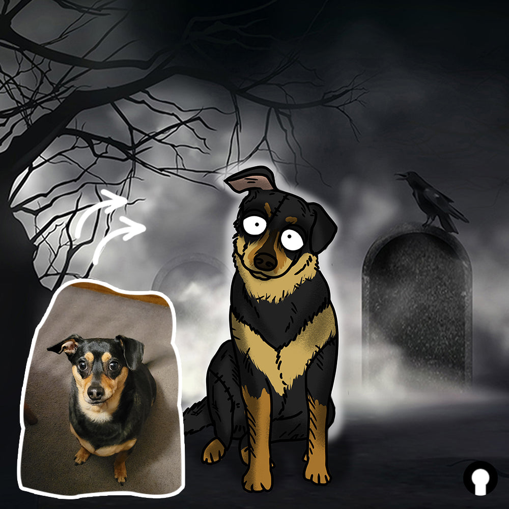Custom spooky style pet Nightmare Portrait - Grove Street Art